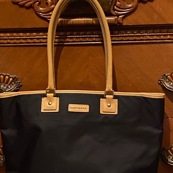 Hartmann | Bags | Hartmann Day Tote Bag Nylon Leather Trim Zip Close ...
